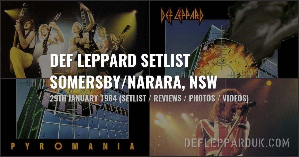 Def Leppard Somersby, NSW, Australia @ Narara Festival 29th January ...