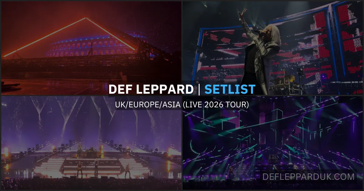 Def Leppard Shillong, India 25th March 2026 Setlist Live 2026 Tour
