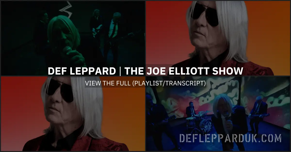 The JOE ELLIOTT Show 10th January 2026 Playlist/Transcript